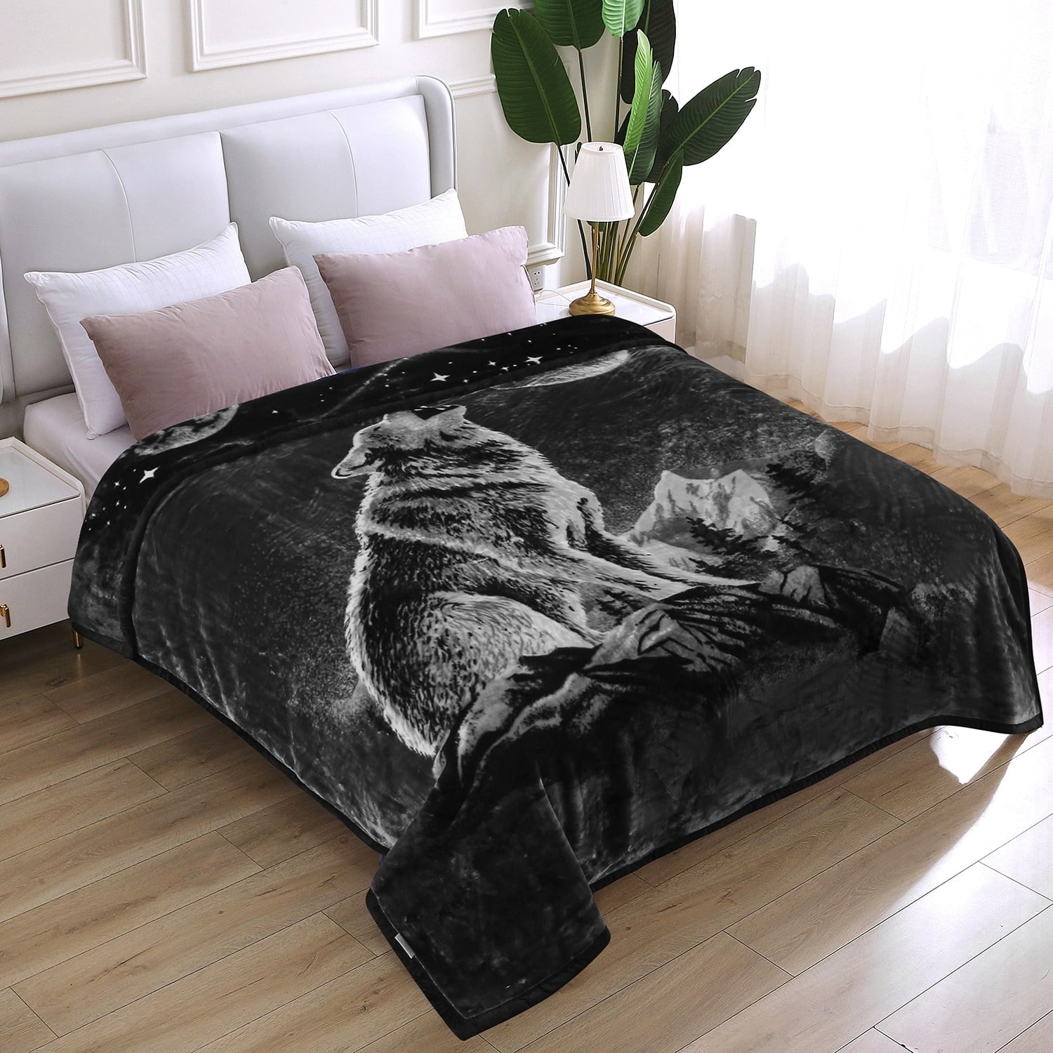JML Raschel A&B Printed 2-ply Reversible Korean-style Plush Fleece ...