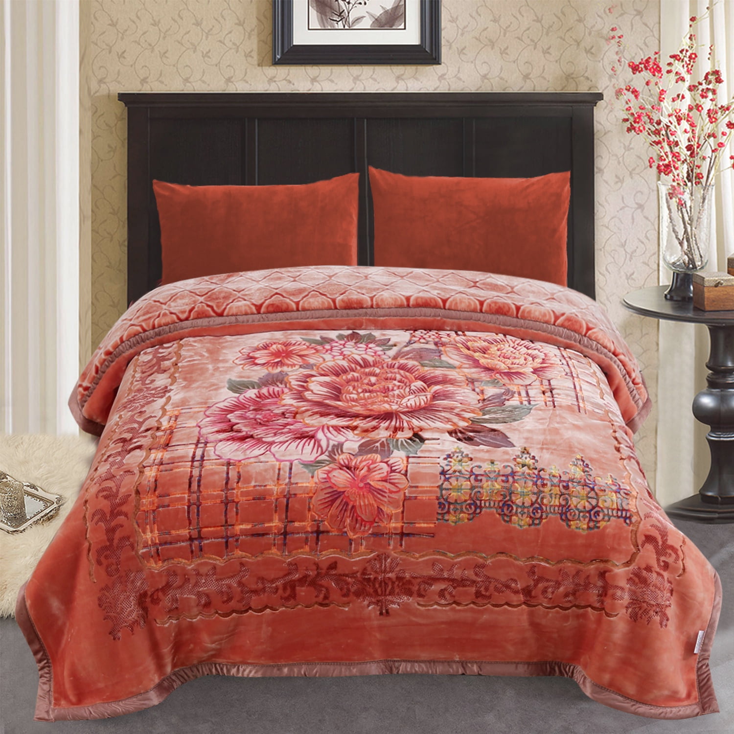 JML Thick Warm Winter Fleece Blanket For King Bed 2 Ply Reversible Soft ...