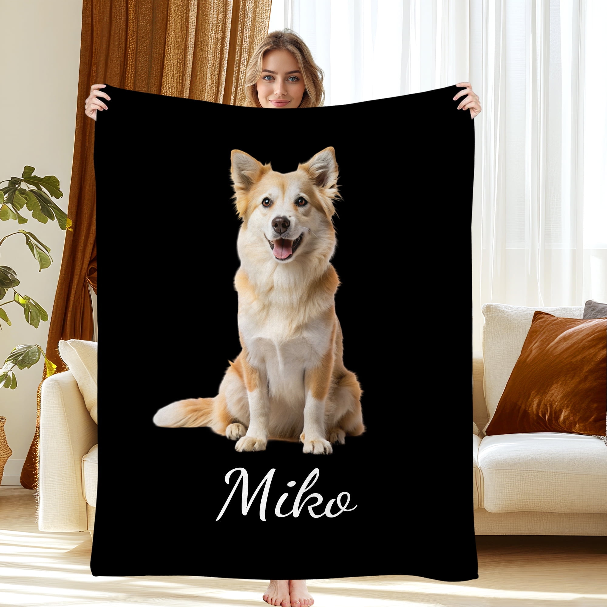 JML USA Print Custom Flannel Blanket - Soft Personalized Photo & Text Throw for Kids, Pets ...