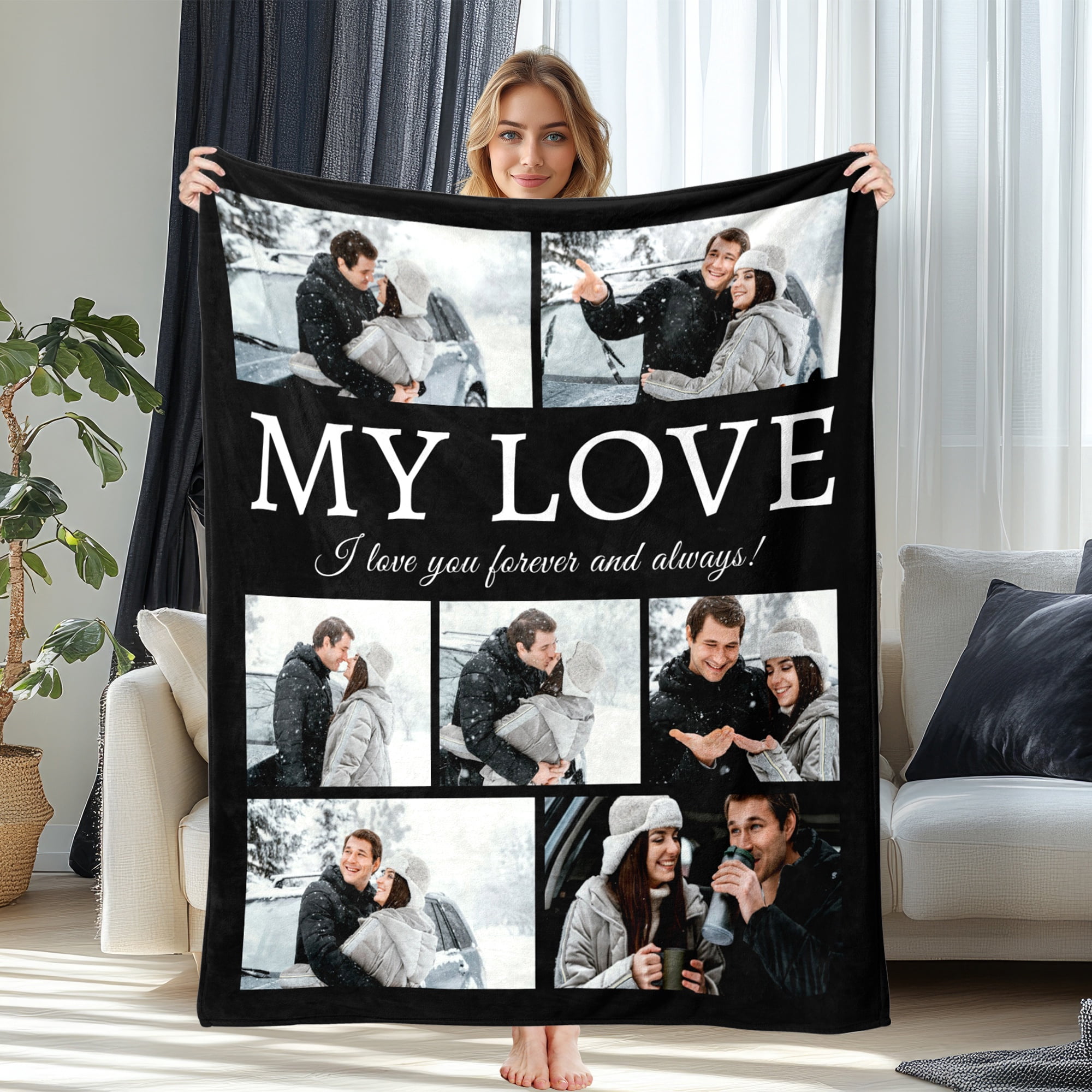 JML USA Soft Custom - made Couple Blanket, Personalized Photo & Text ...