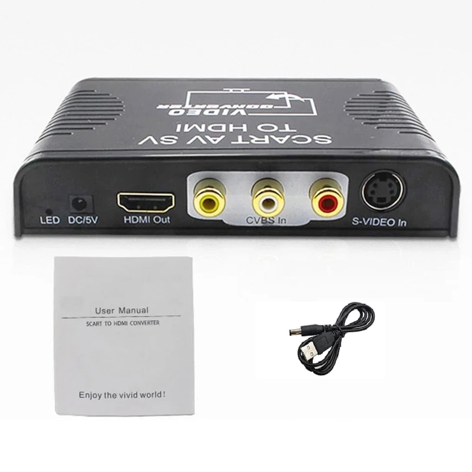 JMLIANG 3 in 1 SCART AV S Video to HD Adapter 1080P Audio Video ...