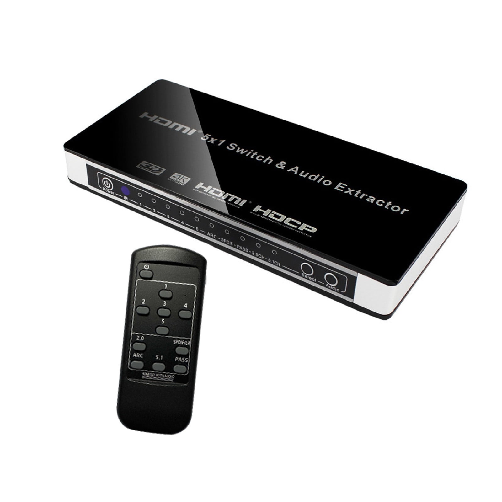 JMLIANG 4K HD Switcher 5x1 3D Audio Extractor HDMI 1 4 ARC Toslink RCA ...