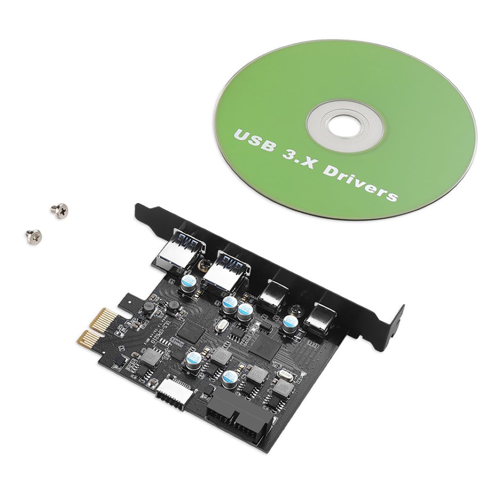 JMLIANG 5Gbps USB 3.0 PCIe Expansion Card with USB-C USB-A Ports for PC Windows XP/10/Mac Linux ...