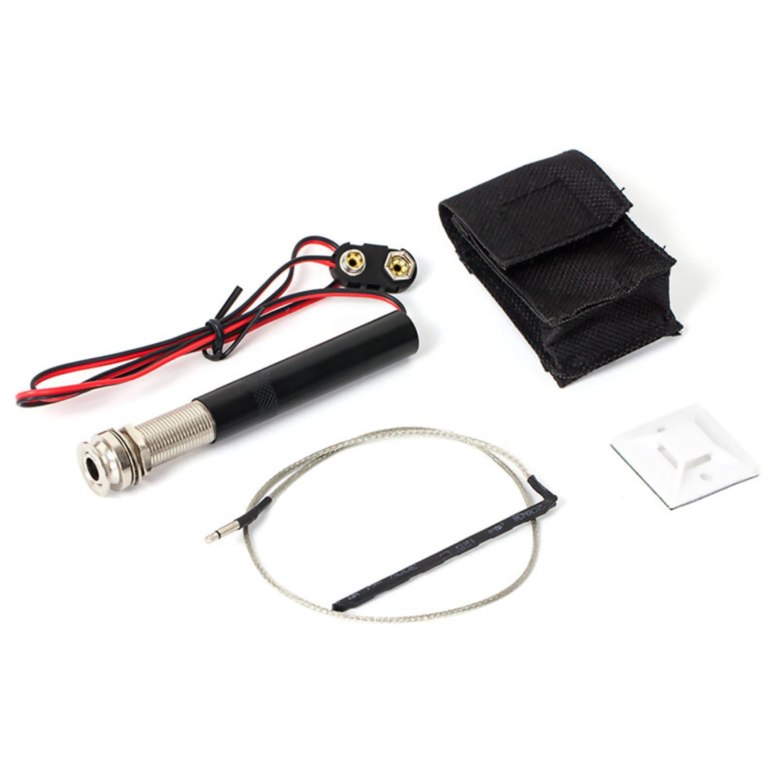 JMLIANG Acoustic Guitar Preamp Kit Piezo Pickup Jack No Tuning Metal ...
