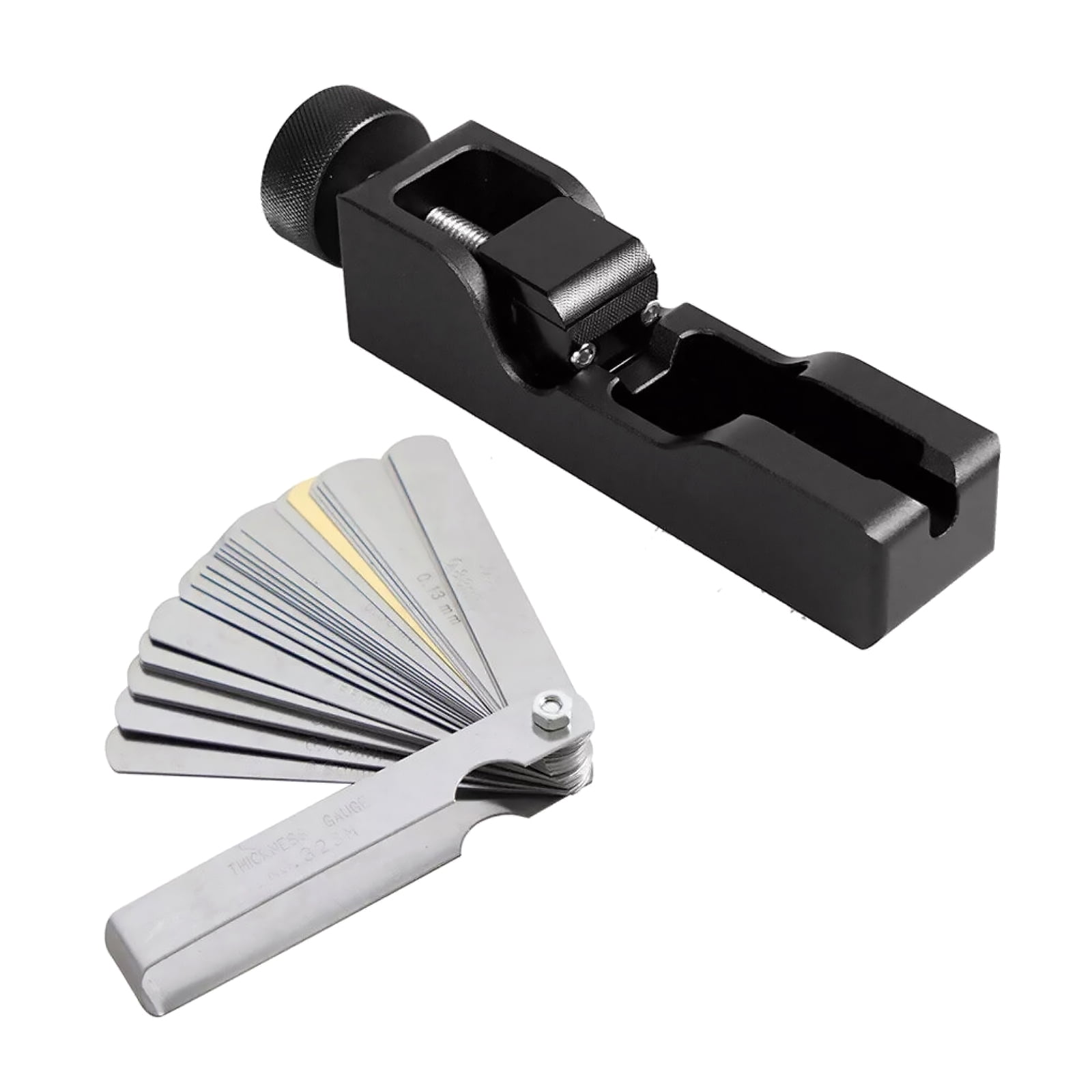 JMLIANG Aluminum Magnetic Spark Plug Gapping Tool 32 Blade Feeler Gauge ...