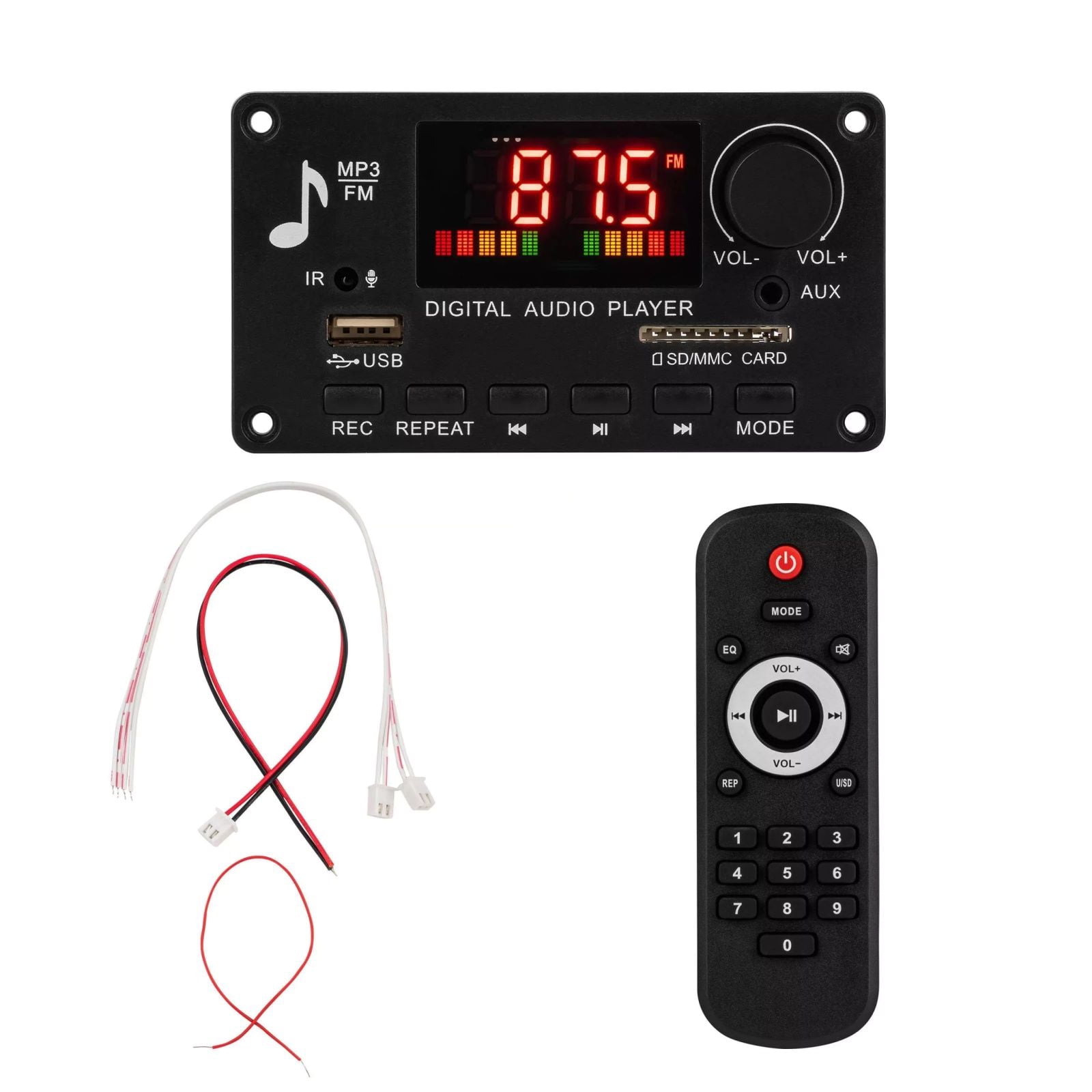 JMLIANG Bluetooth Amplifier Board 2x40W FM USB SD AUX MP3 WAV FLAC APE ...