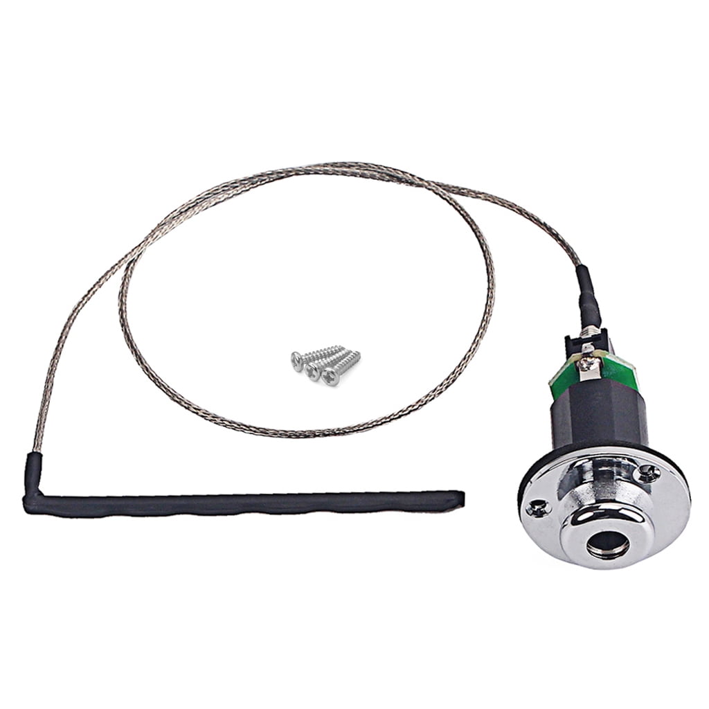 JMLIANG Chrome Piezo Pickup Set for Musical Instruments - Includes Jack ...