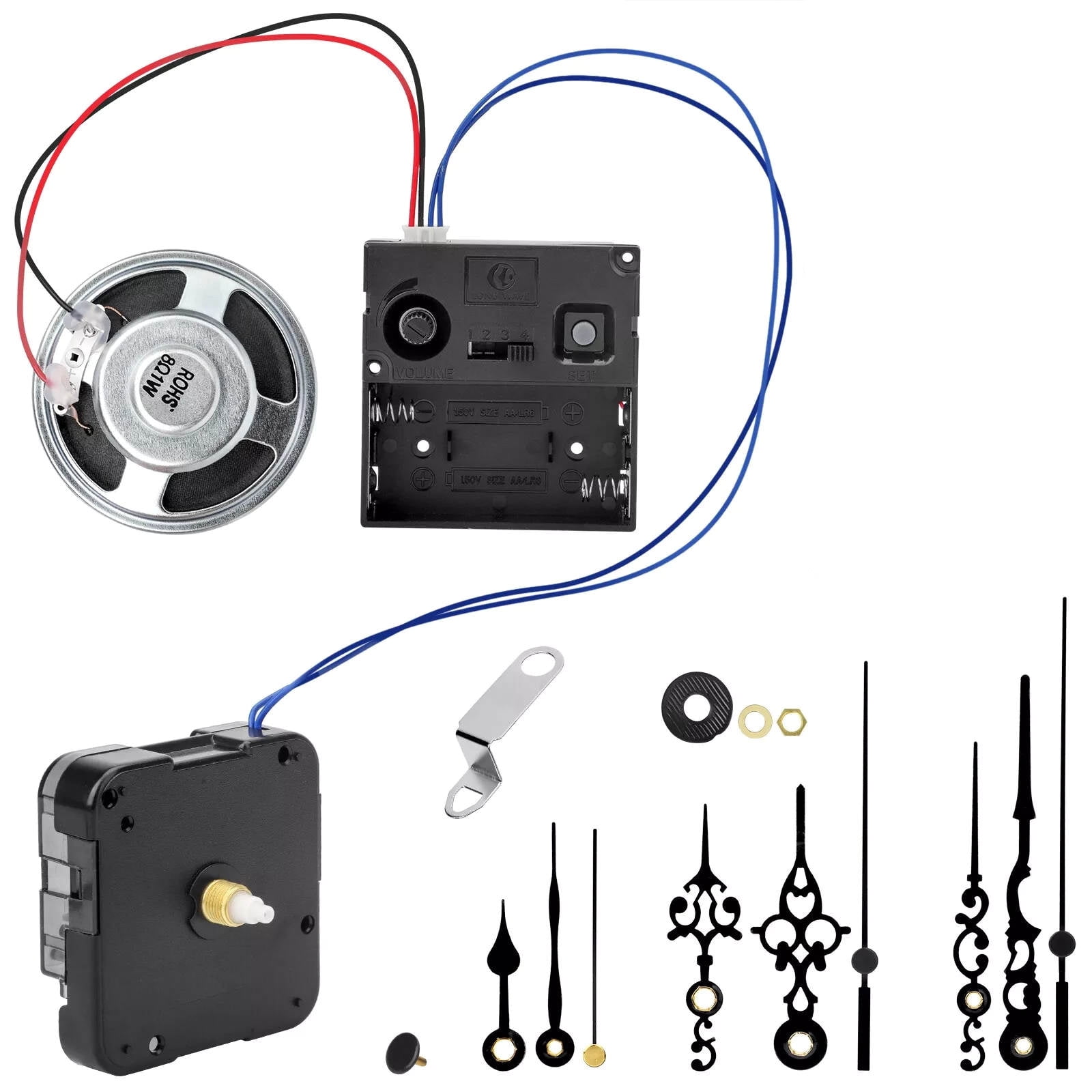 JMLIANG Clock Repair Kit Music Box Silent Non Ticking Movement with ...
