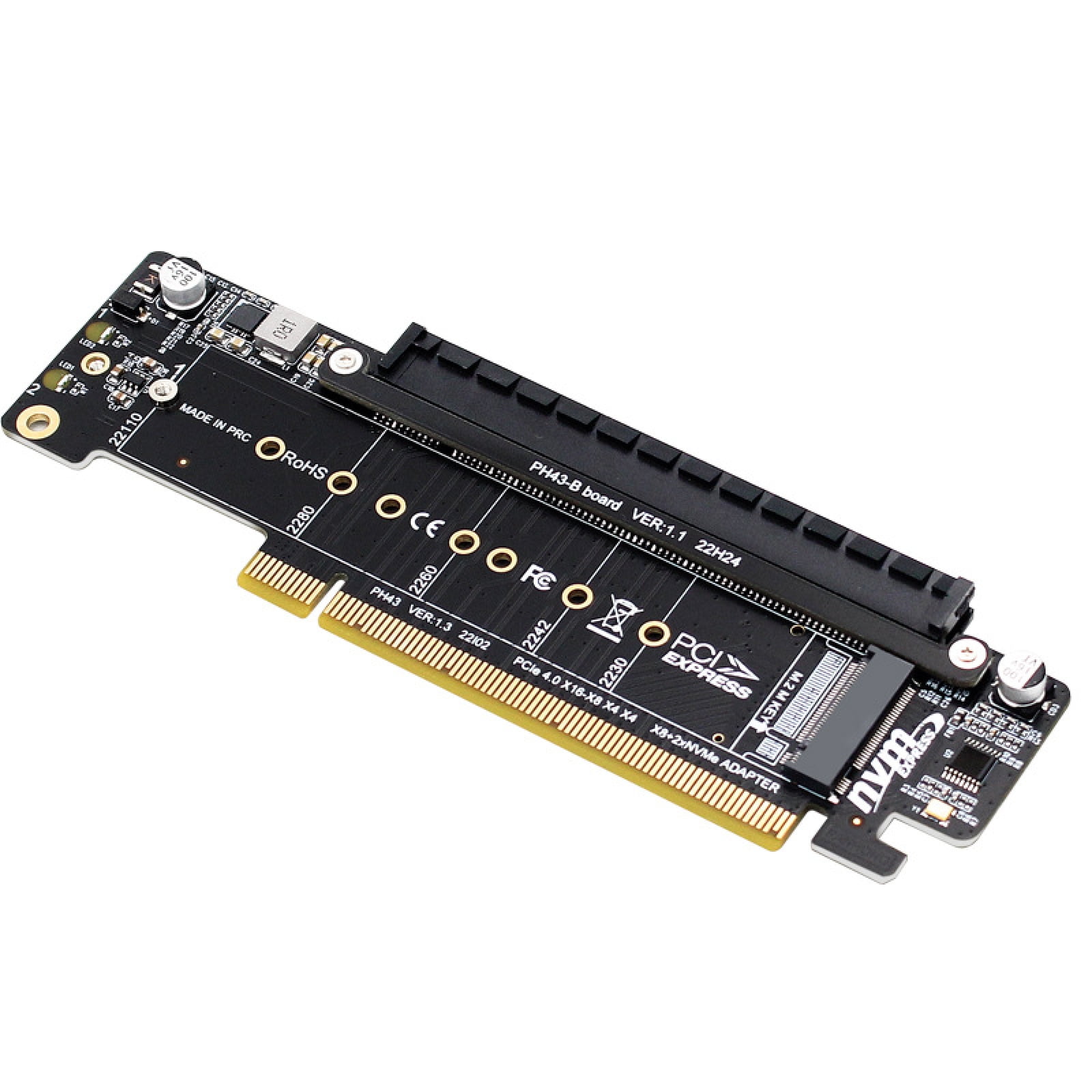 JMLIANG M.2 NVMe Adapter Card PCIE x16 Splitter into x8 x4 x4 PH43 PCIE ...