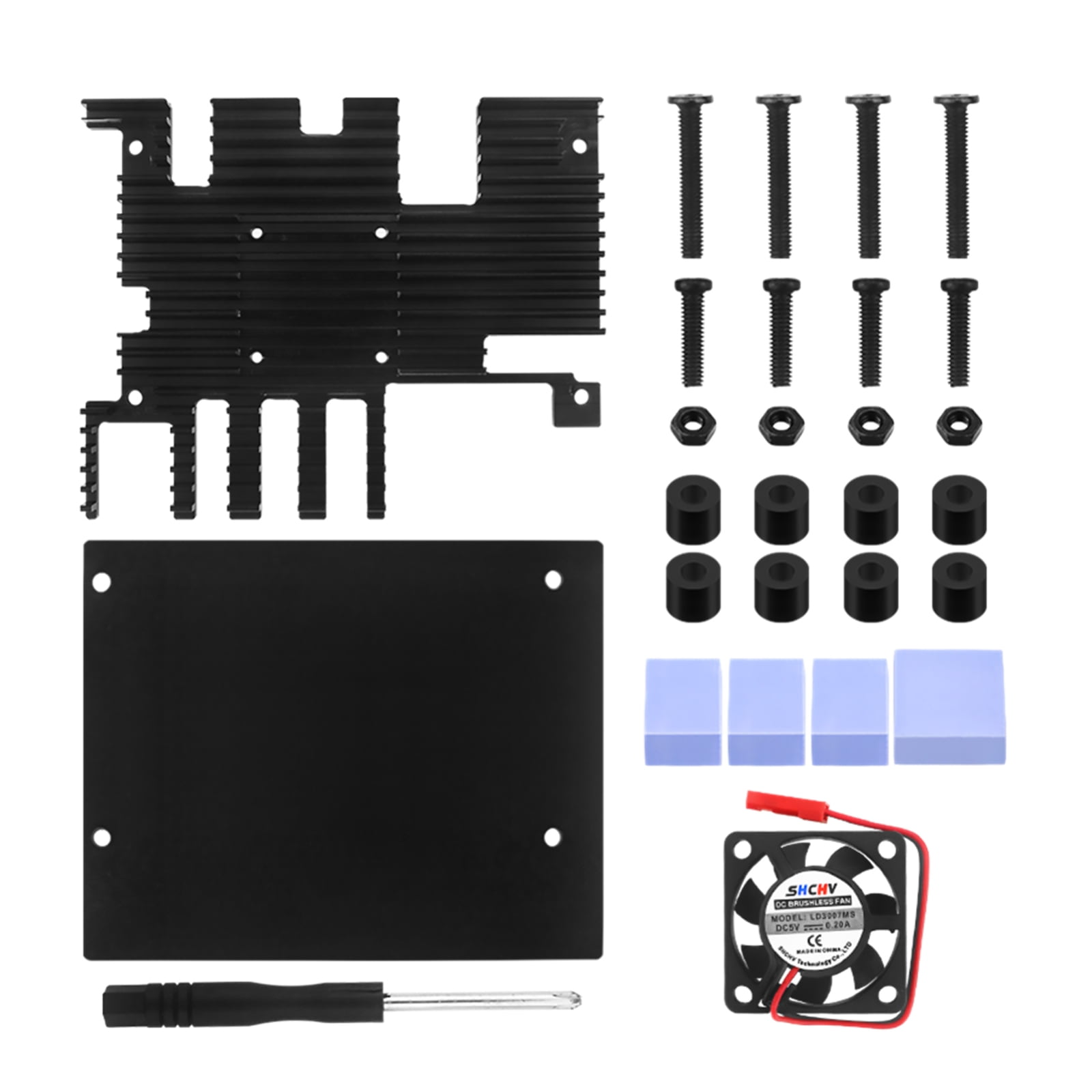 JMLIANG Metal Enclosure Aluminum Alloy Active Cooling Fan Finned ...