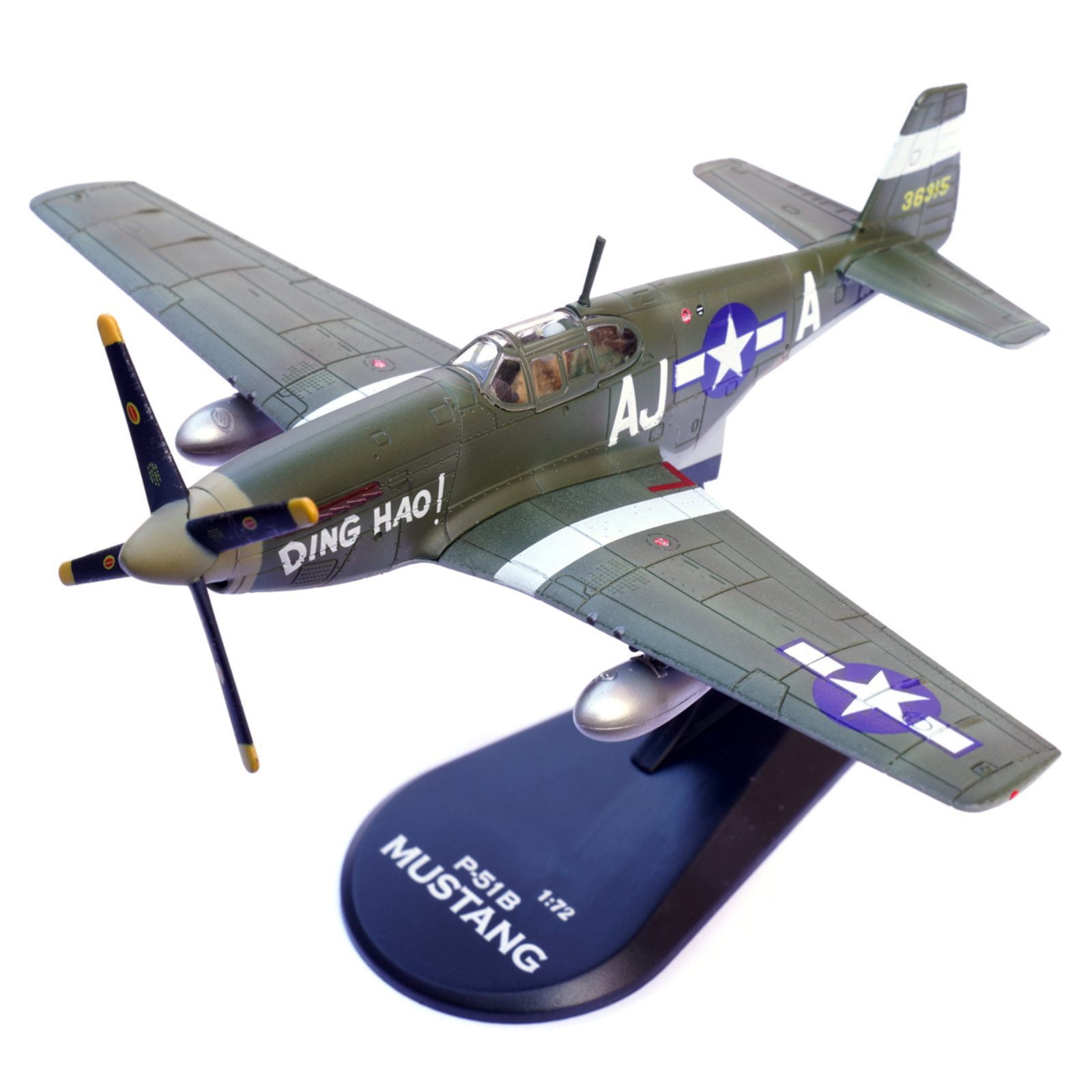 JMLIANG P 51B Mustang Fighter Model 1:72 WWII USAAF Diecast 365th James Howard Ding Hao Airplane ...