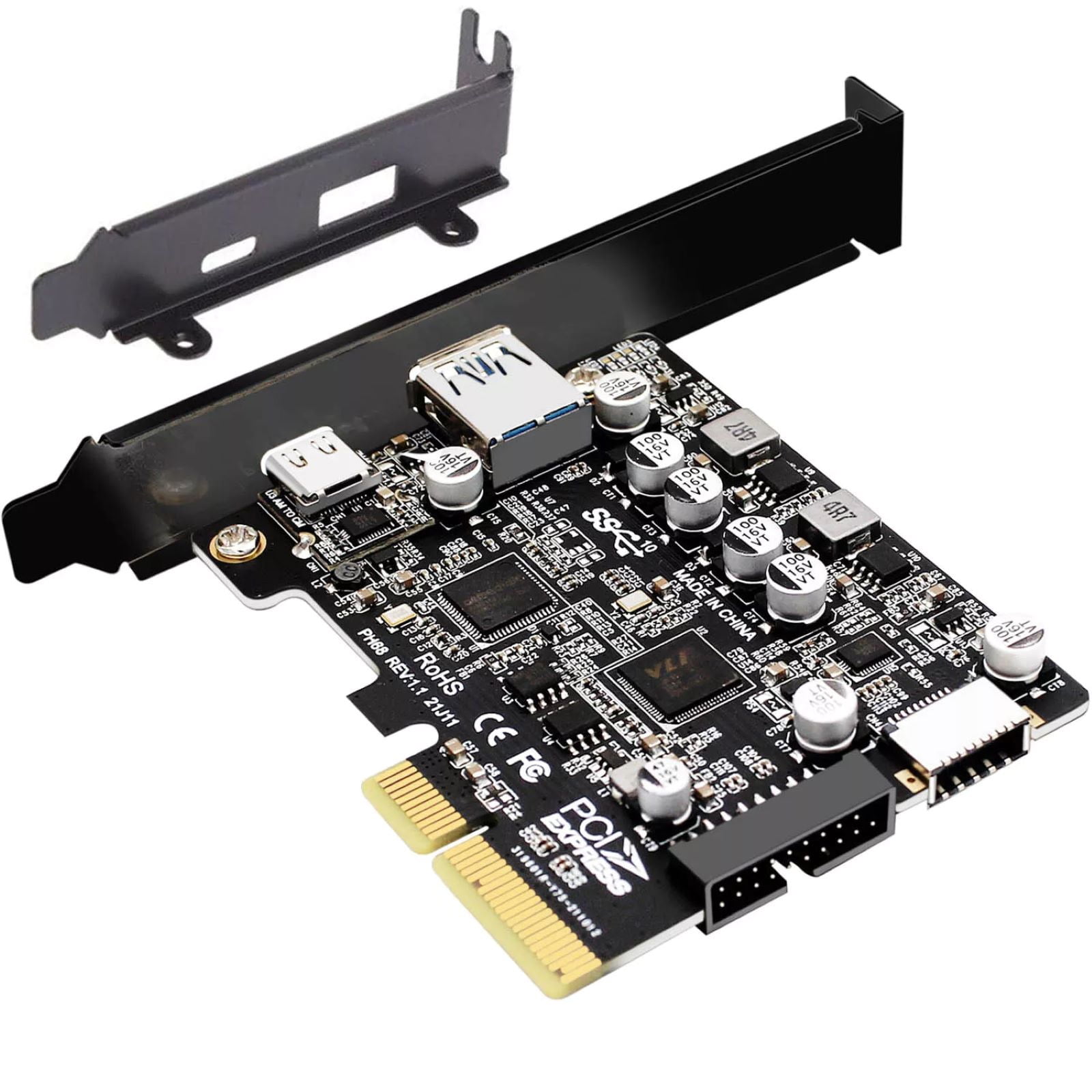 JMLIANG PCIe to USB 3.2 Gen2 Card 10Gbps Internal External Type A Type C E for Windows XP Vista ...