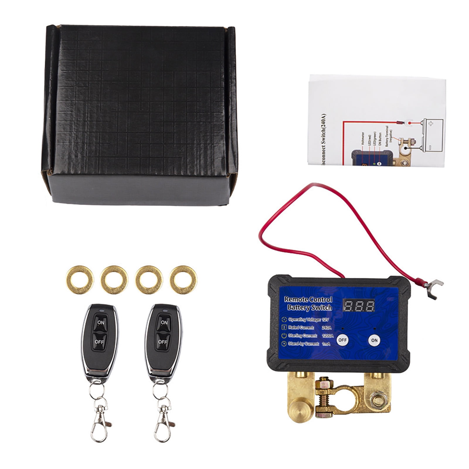 JMLIANG Remote Car Battery Disconnect 12V 240A Automatic Kill Switch ...