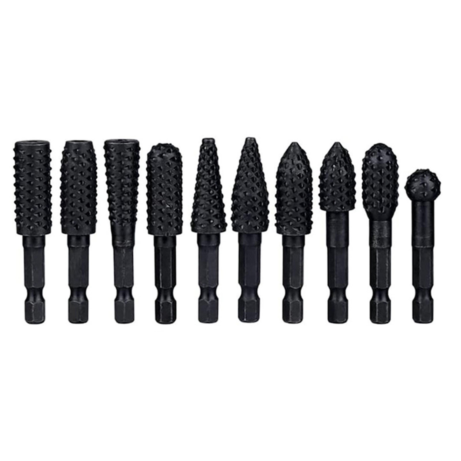JMLIANG Rotary Burr Set 10 Wood Carving Files 1/4 Inch For Shaping ...