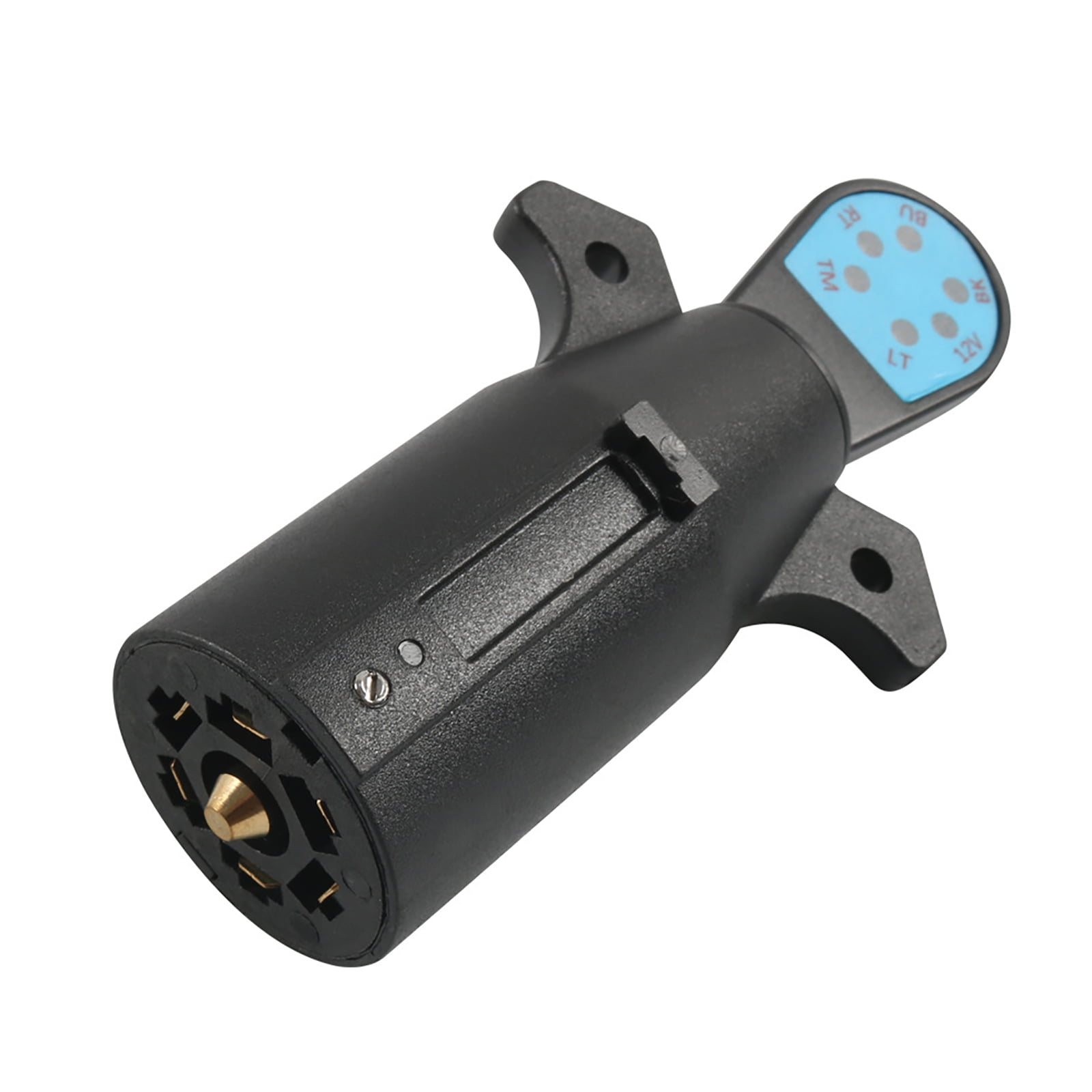JMLIANG US Plug 7 Way Trailer Connector Tester Blade Style with LED ...