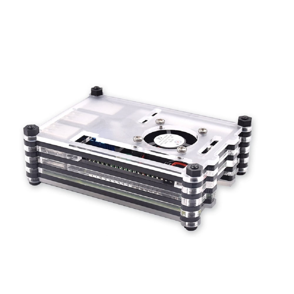 JMLIANG Upgrade for Raspberry Pi 3 9-Layer Acrylic Case & Cooling Fan ...