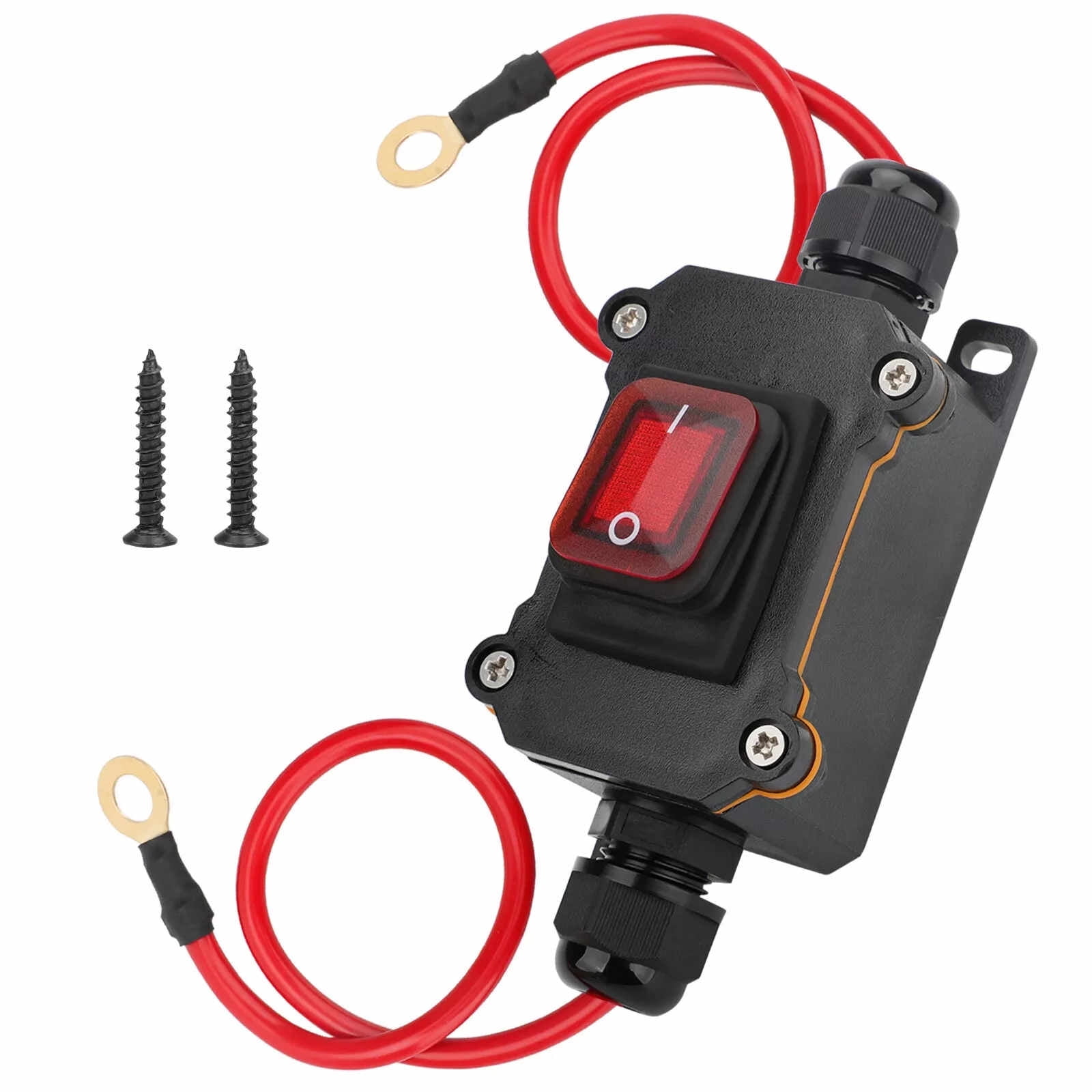 JMLIANG Waterproof Inline Rocker Switch 10AWG Wire 30A 12V 24V DC For ...