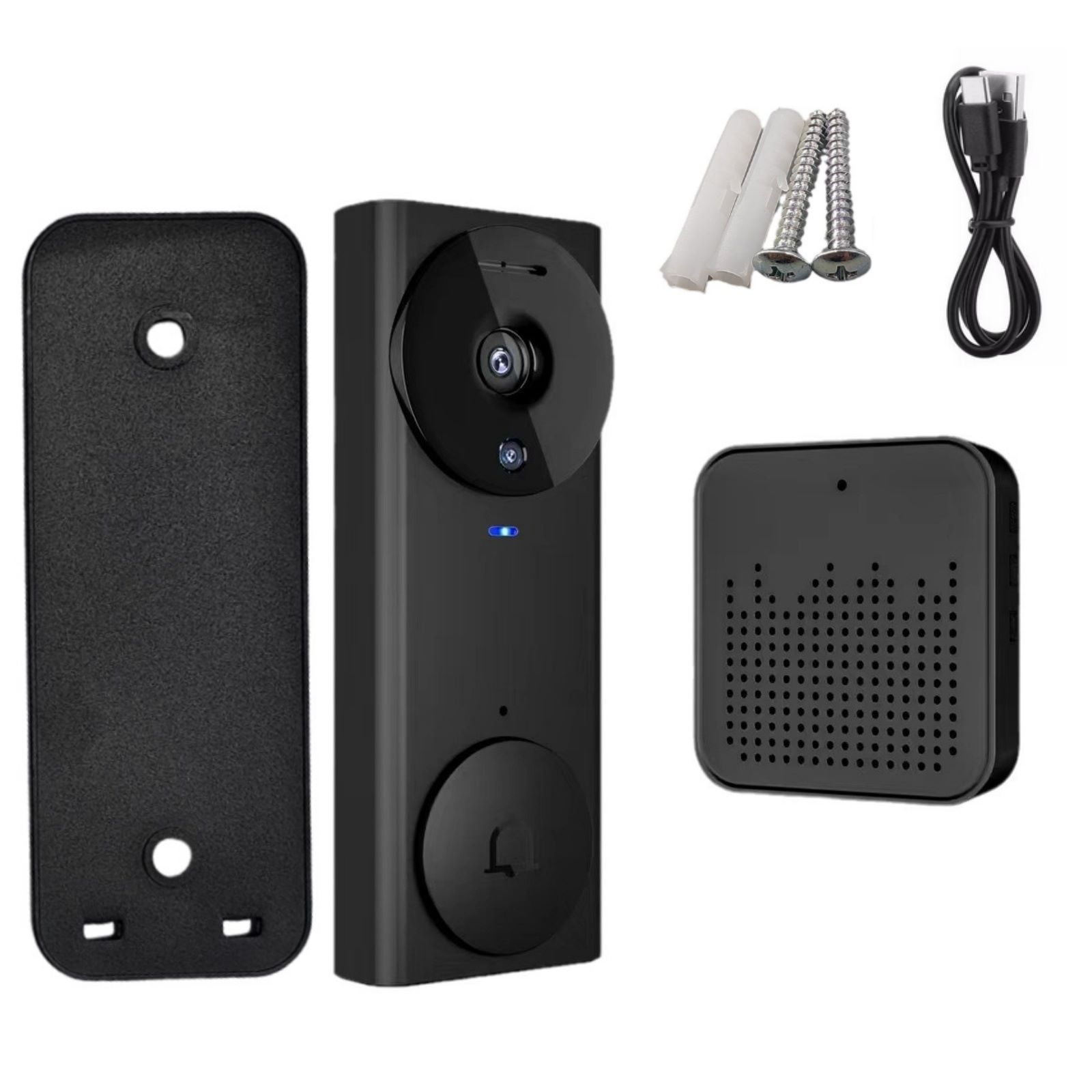 JMLIANG WiFi Smart Doorbell Two-Way Audio HD Video 110 Degree View ULooka Free Cloud Long ...