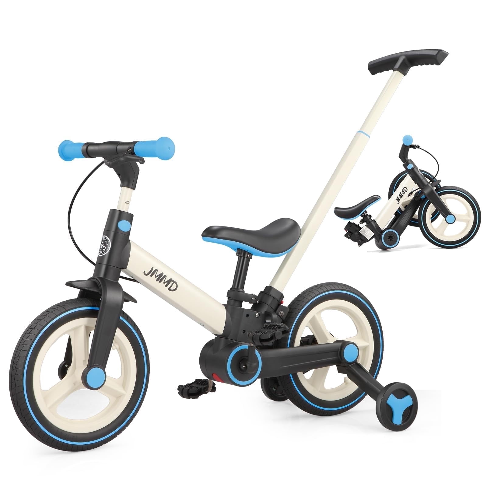 JMMD Toddler Bike with Training Wheels, Kid Balance Bike with Push ...
