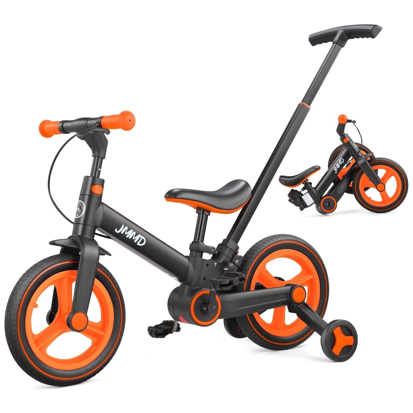 JMMD Toddler Bike with Training Wheels, Kid Balance Bike with Push ...