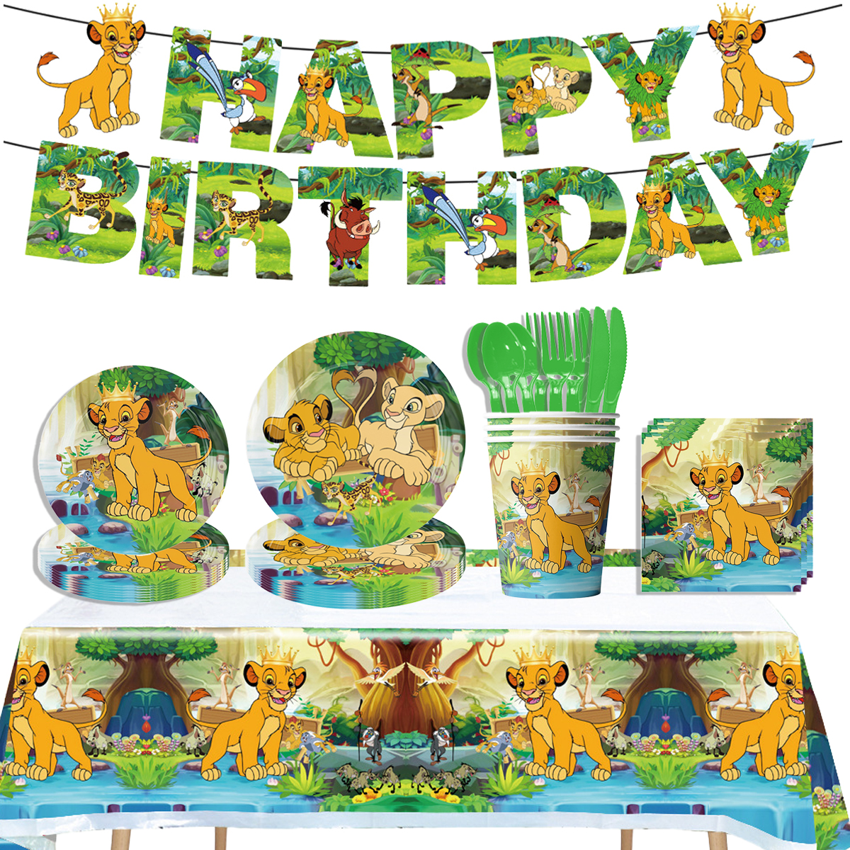 142 Pcs Lion King Birthday Party Supplies Lion Plates and Napkins ...