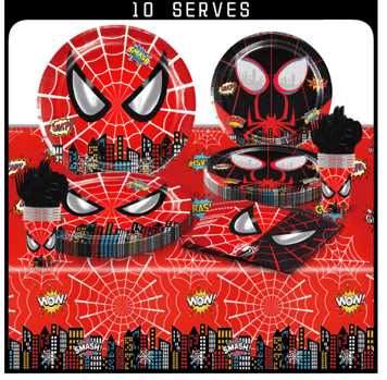 JMOCD 81 Pcs SpidermanTableware Set Spidey Party Supplies Happy ...