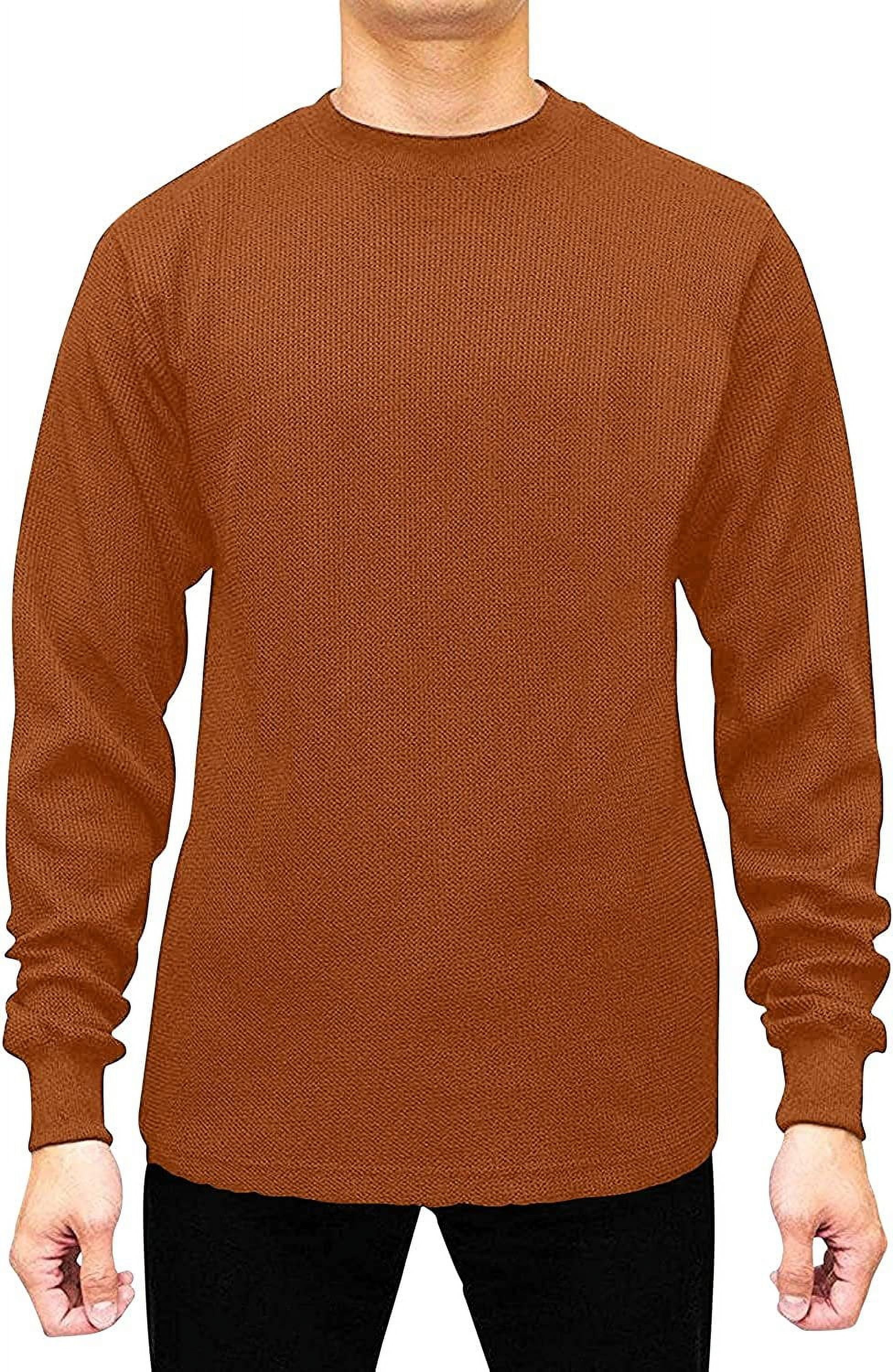 JMR Men's Heavy Weight Long Sleeve Waffle Thermal Shirt Crew Neck Top ...