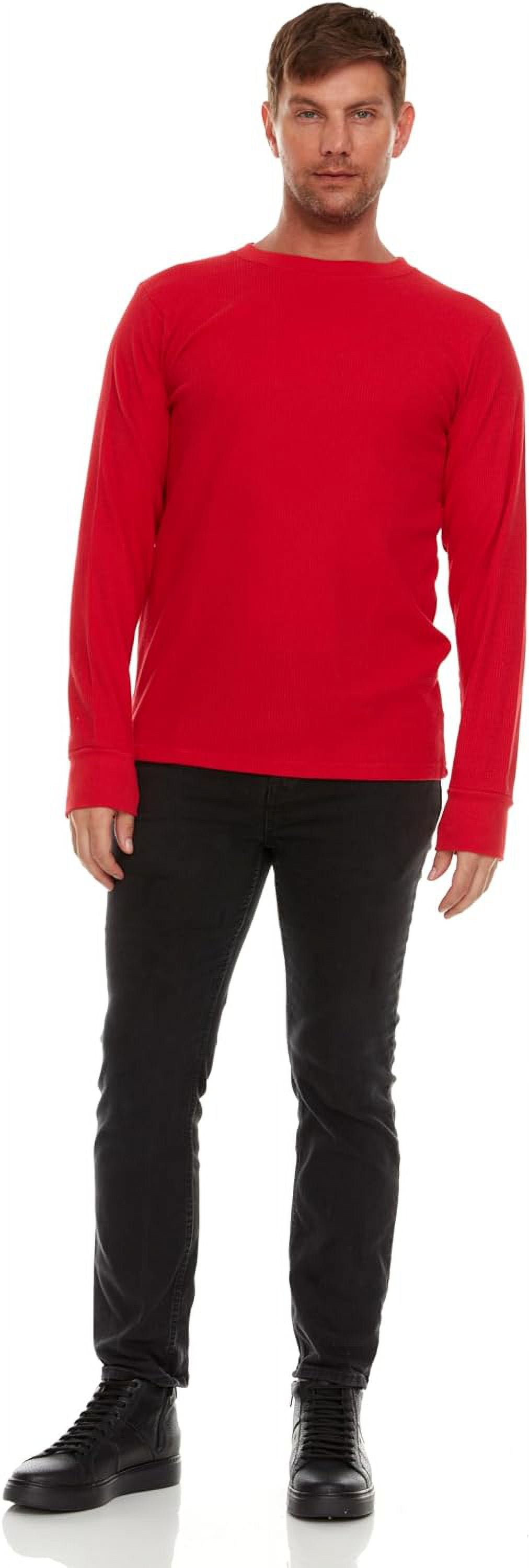 JMR USA INC Long Sleeve Thermal Shirt for Men Heavy Weight Waffle Crew ...