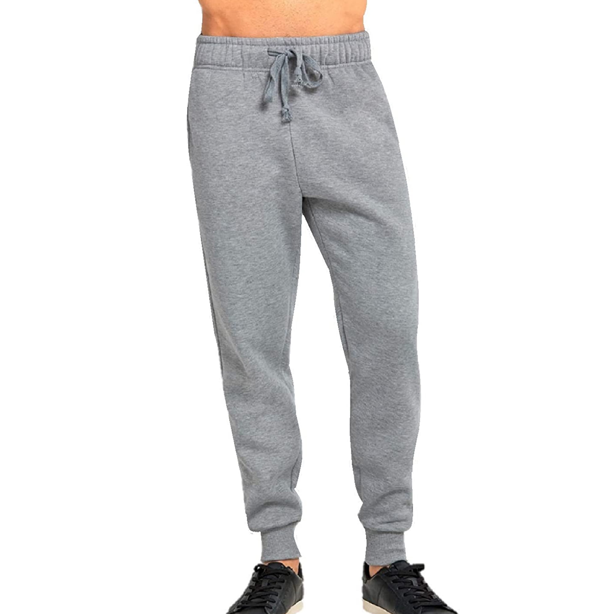 JMR USA INC Men's Fleece Pants with Pockets Cuffed Bottom Track Pants ...
