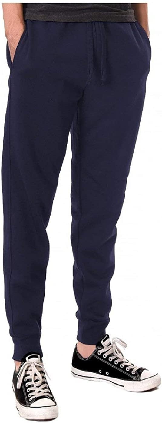 JMR USA INC Men's Fleece Pants with Pockets, Cuffed Bottom Joggers, Navy XL - Walmart.com