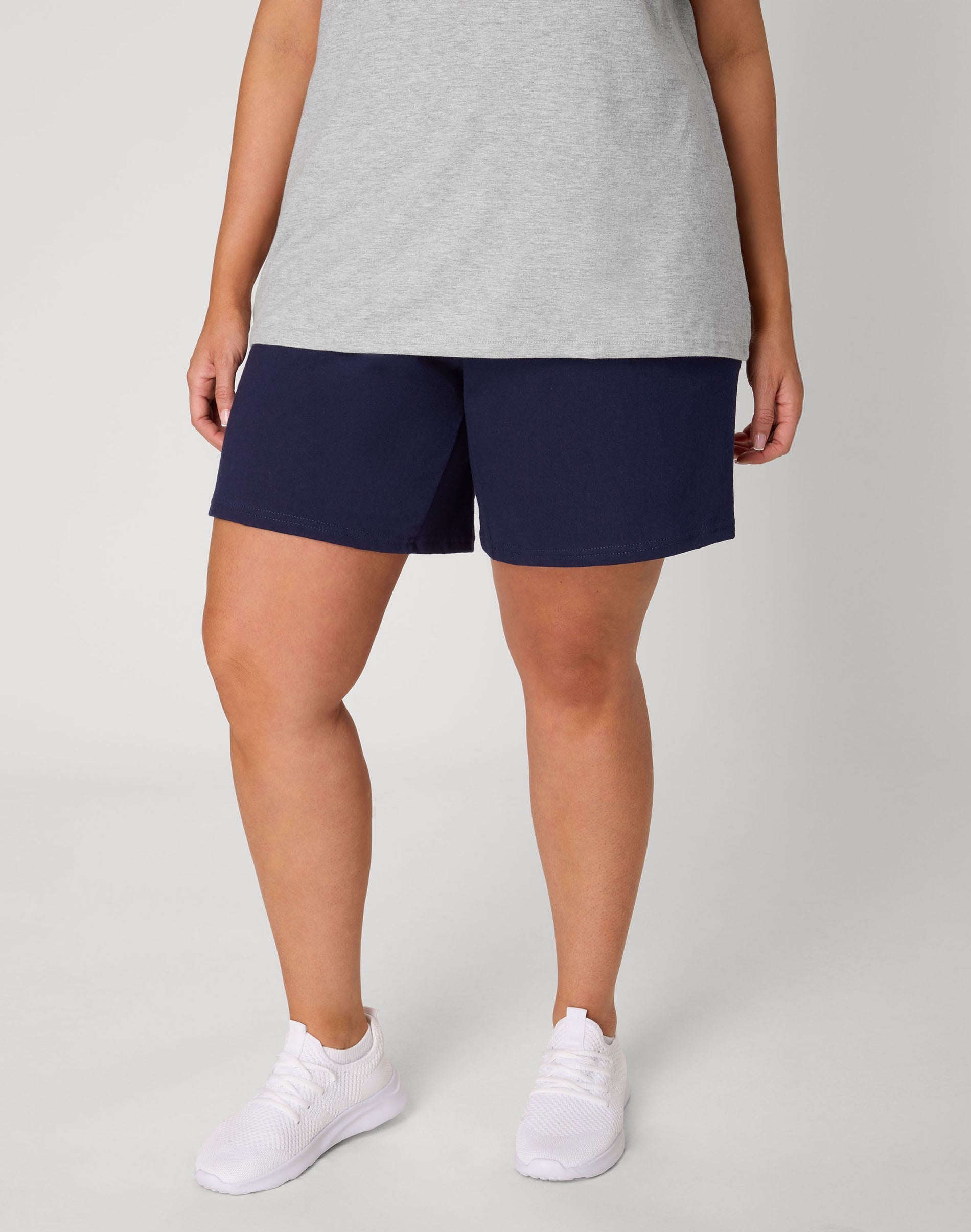 JMS by Hanes Women's Plus-Size Casual Stretchy Cotton Jersey Shorts ...