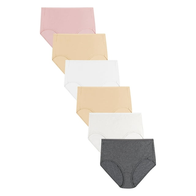 Hanes Just My Size Womens Plus Brief Underwear Cotton 6 Pack