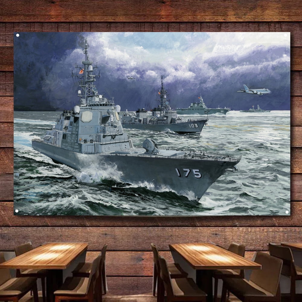 JMSDF Escort Flotilla Battleship Wall Art Banners Hanging Flags Wall ...