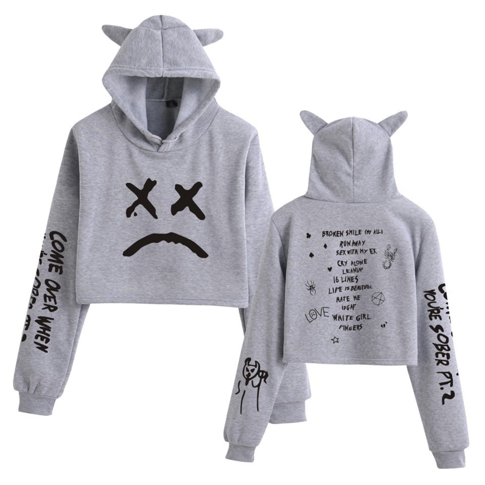 JMSUN Lil singer Peep Cat Ear Hoodie Womens Girls Cat Ear Sweatshirts ...
