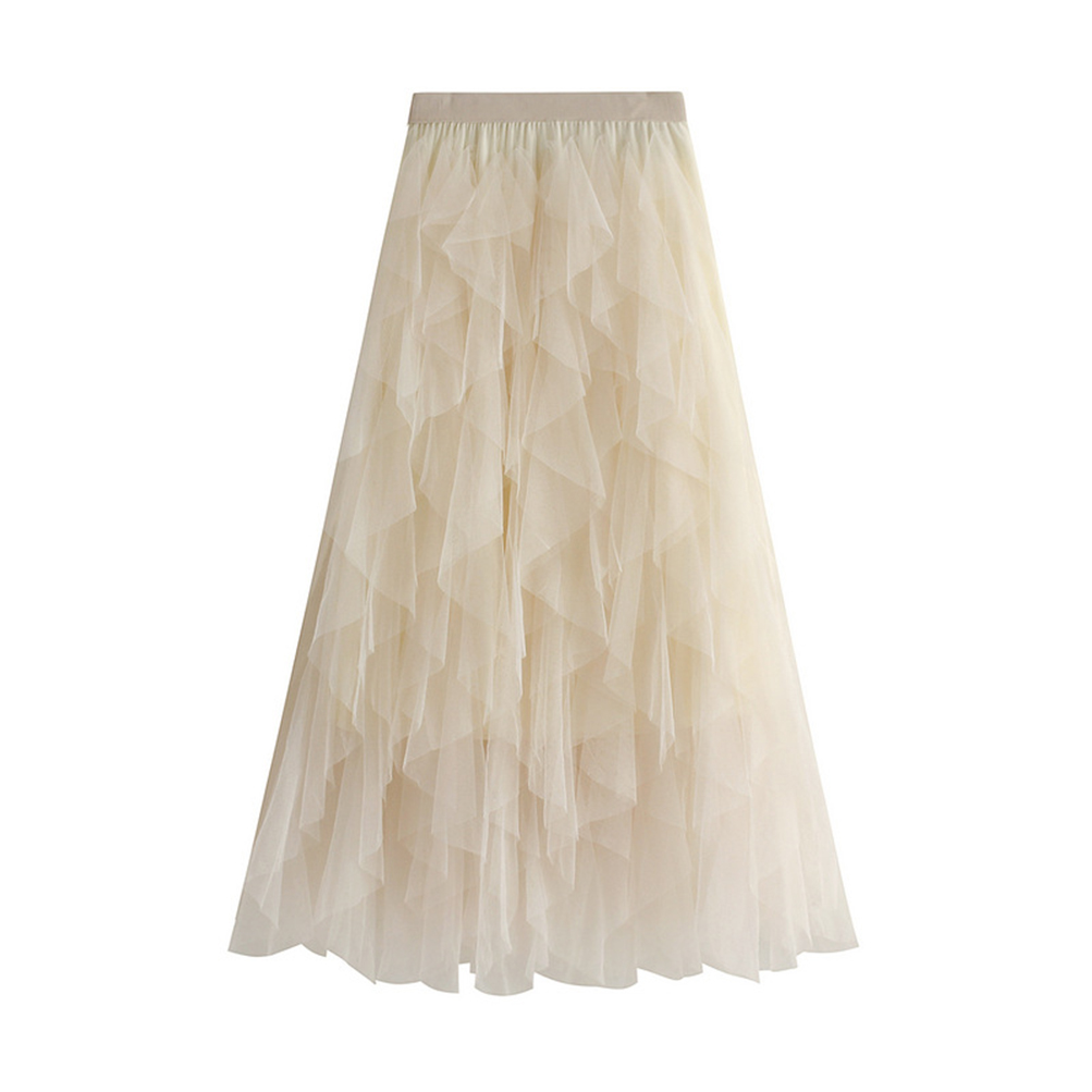 JMSUN Tulle Skirts for Women Layered Ruffles Tulle Skirt Pleated High ...