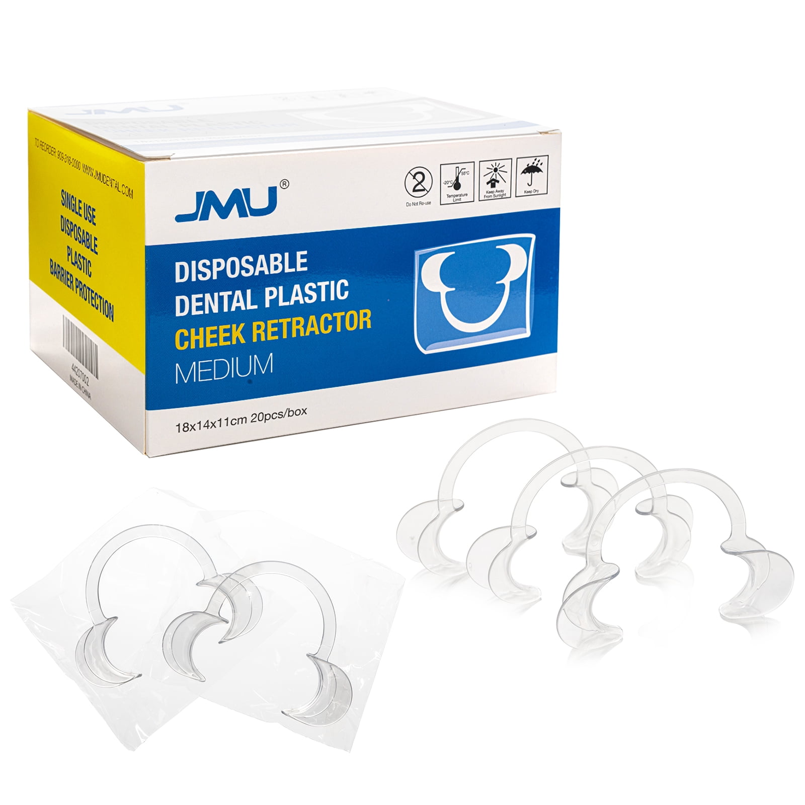 JMU Disposable Dental Plastic Cheek Retractor, Mouth Opener Medium ...