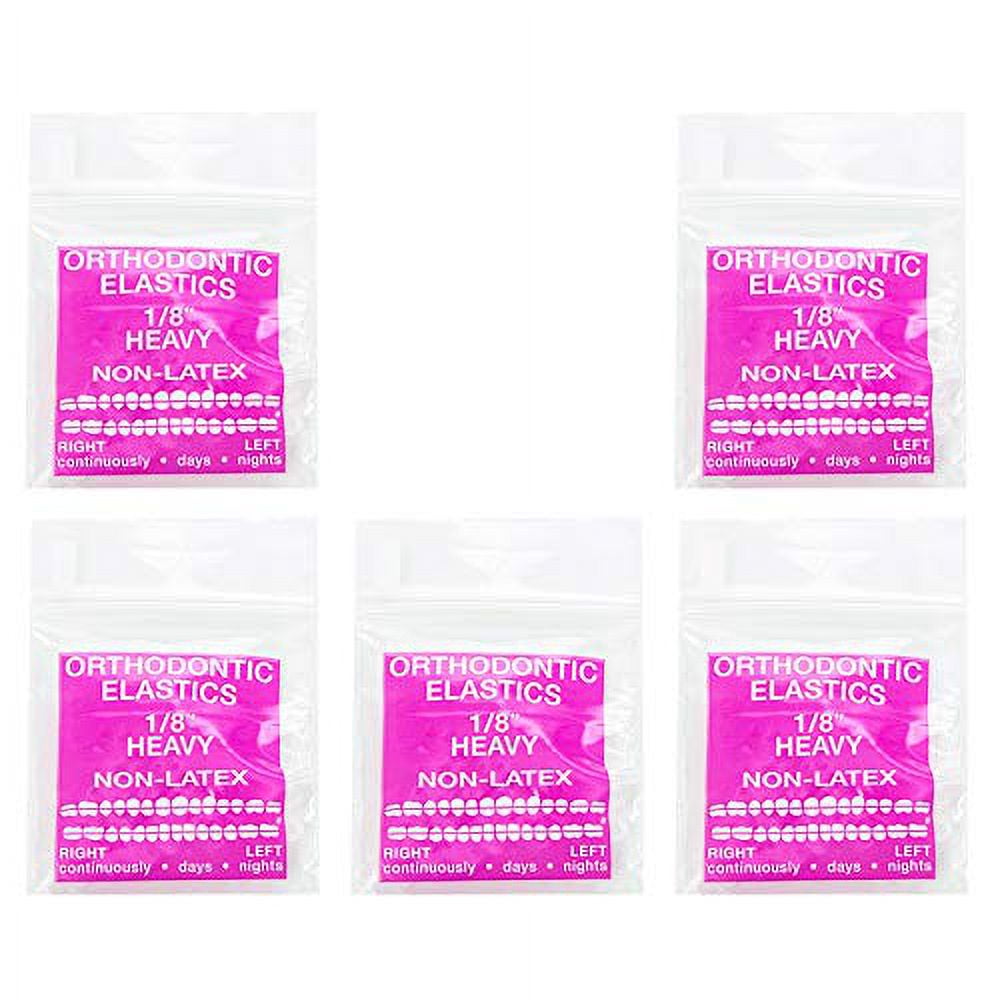 JMU Orthodontic Elastics 1/8 Heavy, Orthodontic Rubber Bands Latex Free 6.5oz 500 Pack Dental ...