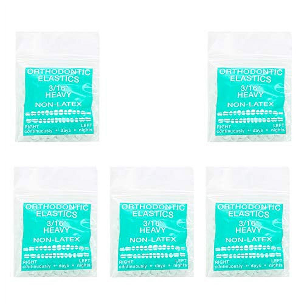 JMU Orthodontic Elastics 3/16 .. Inch Heavy 6.5oz 500 .. pack Intraoral Elastic Bands .. Latex ...