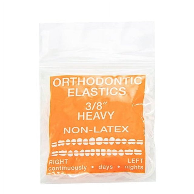 JMU Orthodontic Intra Oral Elastic Latex Free, 3/8" Heavy, Clear, 100/Bag - Walmart.com