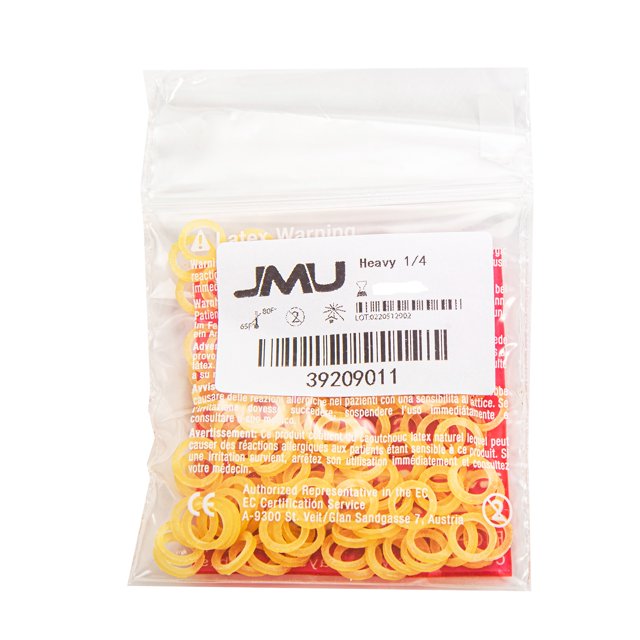 JMU Orthodontic Intra Oral Elastic Latex Rubber Bands, 1/4" Heavy, Yellow, 100/Bag - Walmart.com