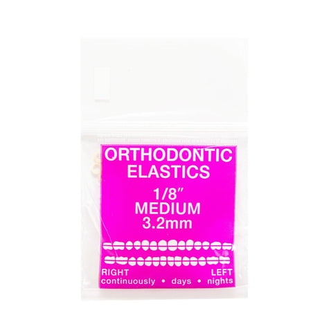 JMU Orthodontic Intra Oral Elastic Latex Rubber Bands, 1/8" Medium, Yellow, 100/Bag - Walmart.com