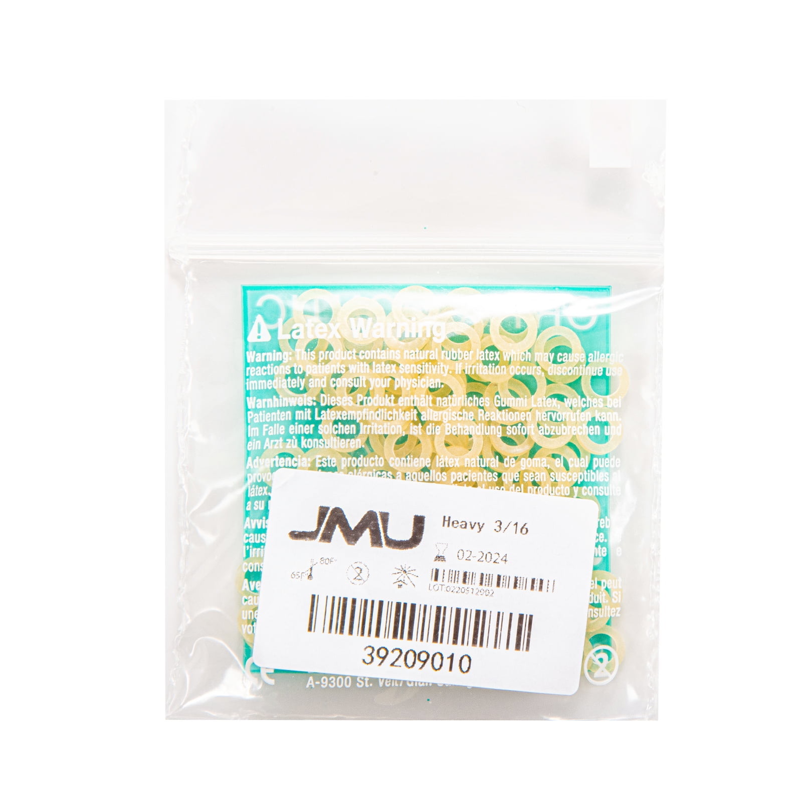 JMU Orthodontic Intra Oral Elastic Latex Rubber Bands, 3/16" Heavy, Yellow, 100/Bag - Walmart.com