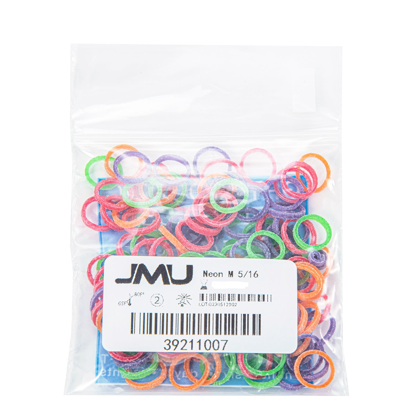 JMU Orthodontic Intra Oral Elastic Neon Non-Latex, 5/16" Medium, Asorted Colors, 100/Bag ...