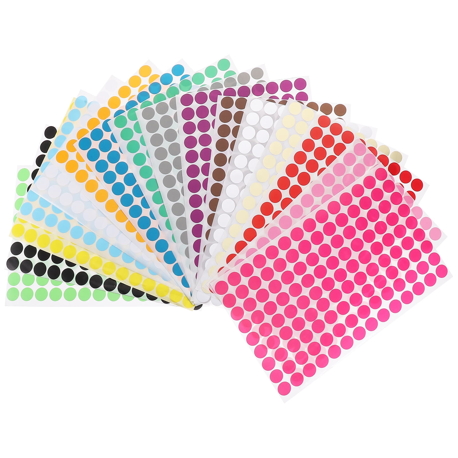 JMXIANG 16 Sheets of Colored Circle Stickers Dot Labels Round Stickers ...