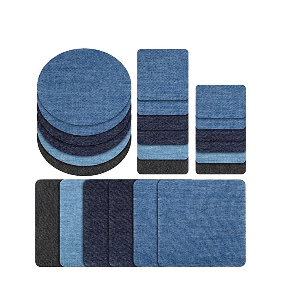 JMXIANG 24 Pcs Iron On Denim Patch DIY Cotton Jeans Patches Iron-On ...