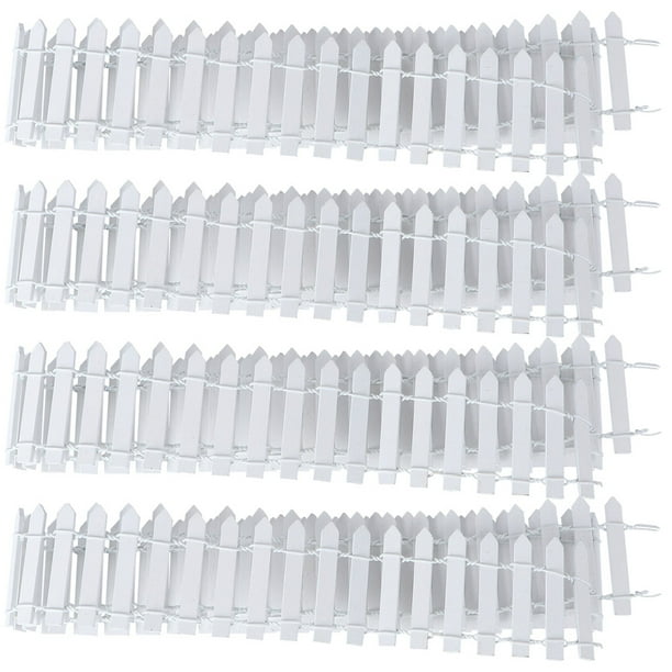 JMXIANG 4Pcs Miniature Garden Fence Decorative Small Wooden Fence ...