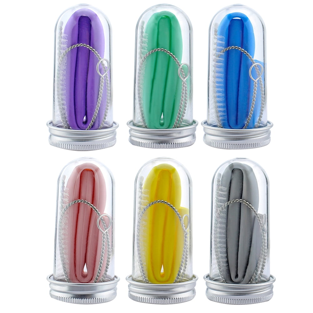 JMXIANG 6 Sets of Silicone Straws Reusable Folding Bent Pipe Drinking ...