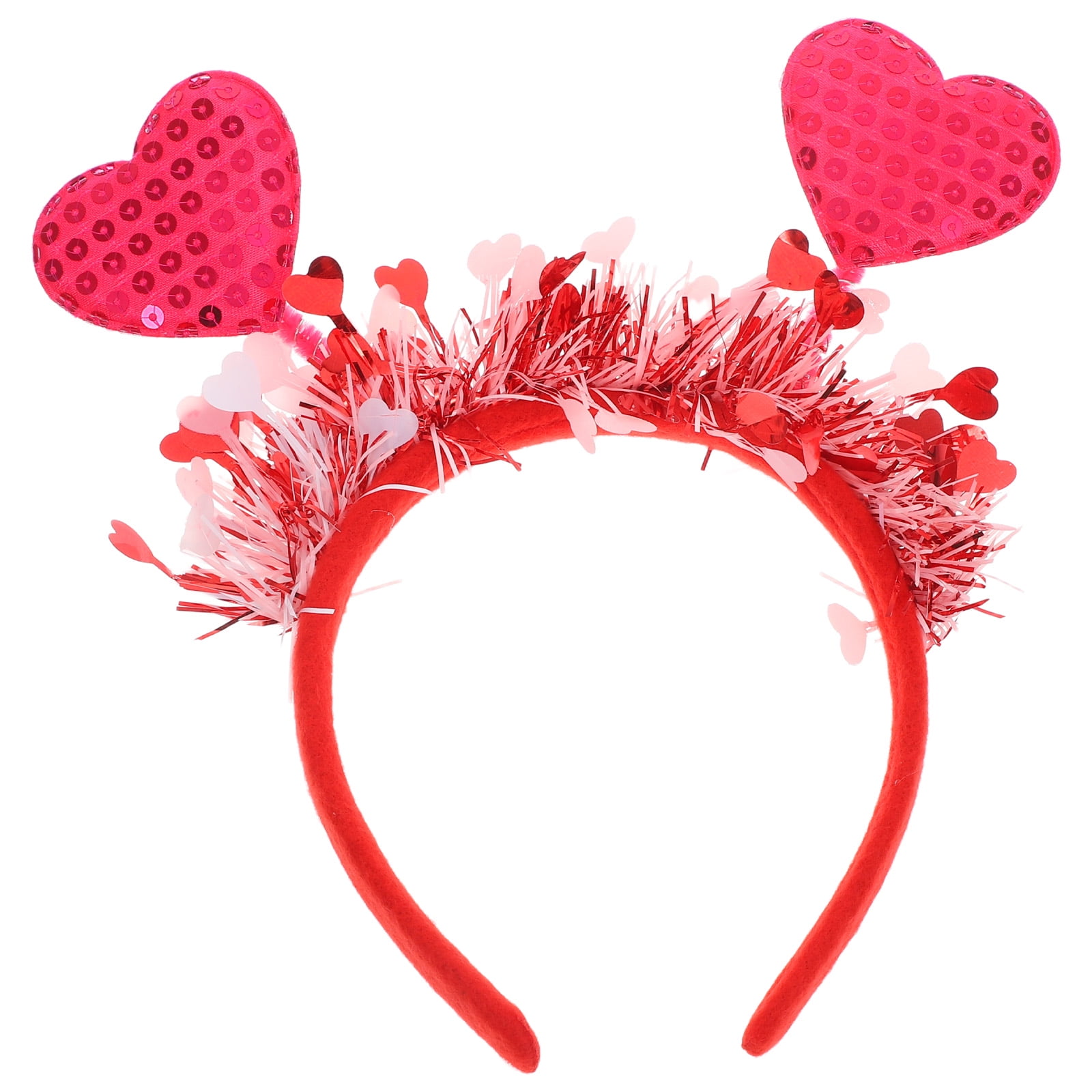 JMXIANG Red Glitter Heart HeadbandSequin Love Heart Headband Cute ...