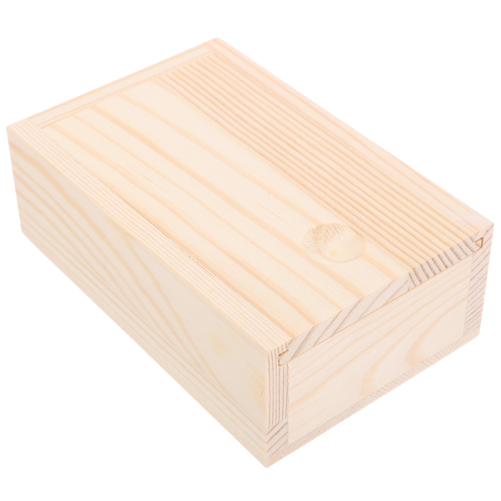 Small Wooden Storage Box Container Empty Gift Box with Sliding Lid 1 ...