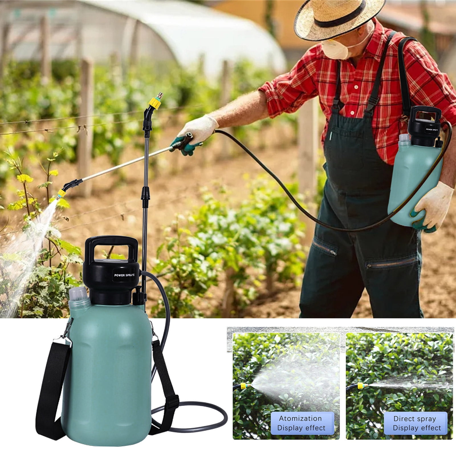JMYHOAM 1.35 Gal/L Electric Garden Spray with USB Charging Handle, Weed ...